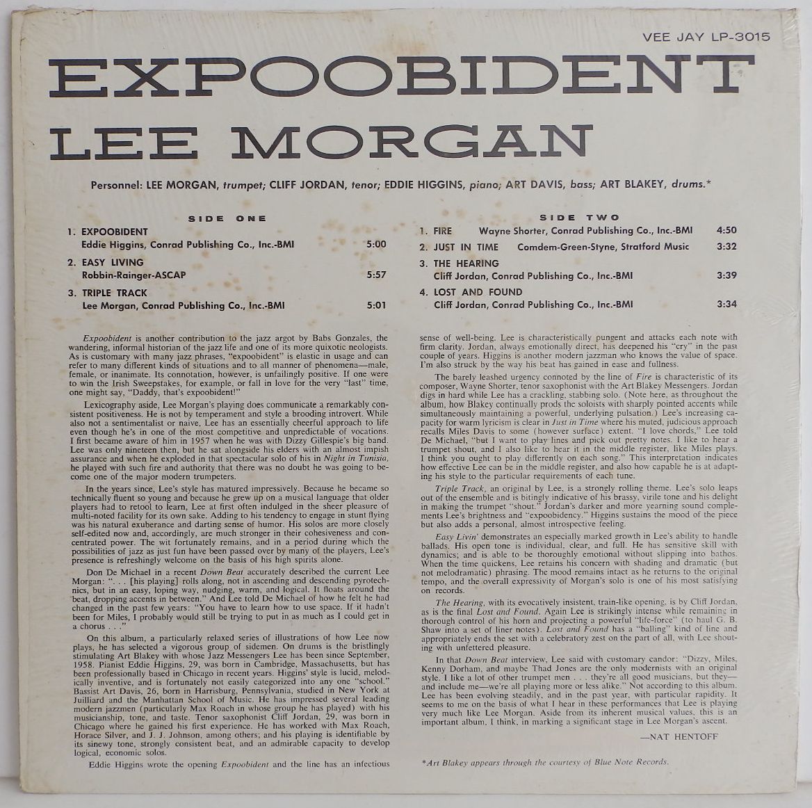 23001591; 廃盤 Vee Jay MONO 美シュリンク オリジナル LEE MORGAN Expoobident リー モーガン ...