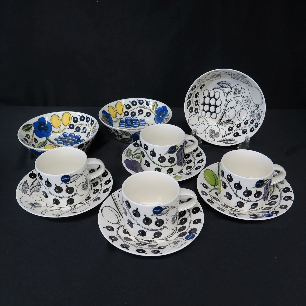 アラビア パラティッシ カラー ブラック パープル カップ/ソーサー/ボウル 計11点 同梱不可 y76-743215t Y商品(アラビア)｜売買されたオークション情報、yahooの商品情報を ...