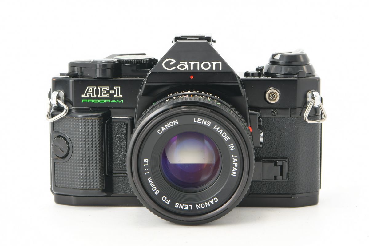00416 Canon キヤノン AE-1P PROGRAM + New FD 50mm F1.8 MF一眼レフ フイルムカメラ 標準レンズ ...