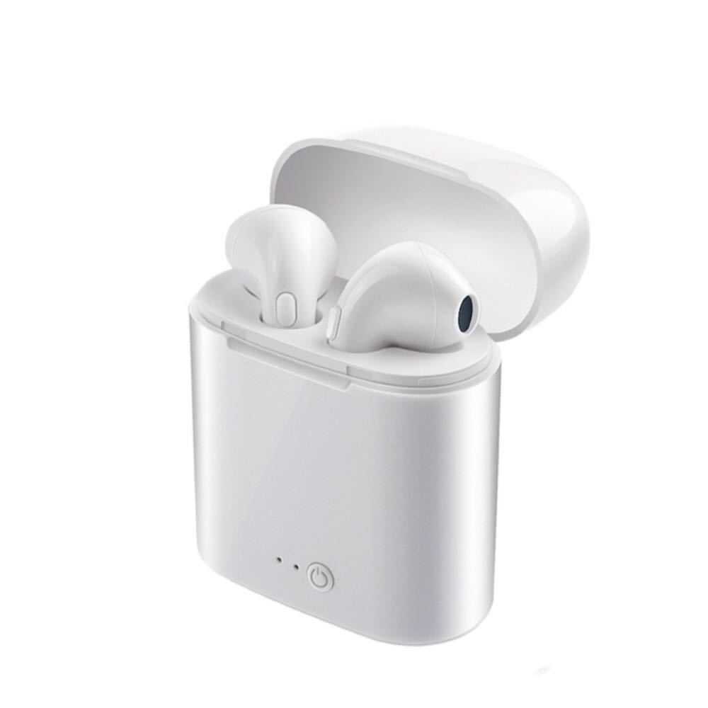 VH01 Bluetooth 充電ケース付き高音質ワイヤレスイヤホン マイク内蔵 両耳対応 軽量 箱なし連続240分AirPods風タイプ ...