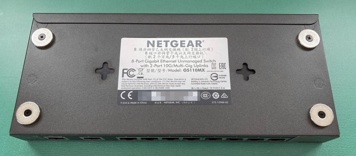 NETGEAR GS110MX-100JPS 10G/マルチギガビット アンマネージスイッチ 2ポート10G＋8ポート1Gスイッチ ...