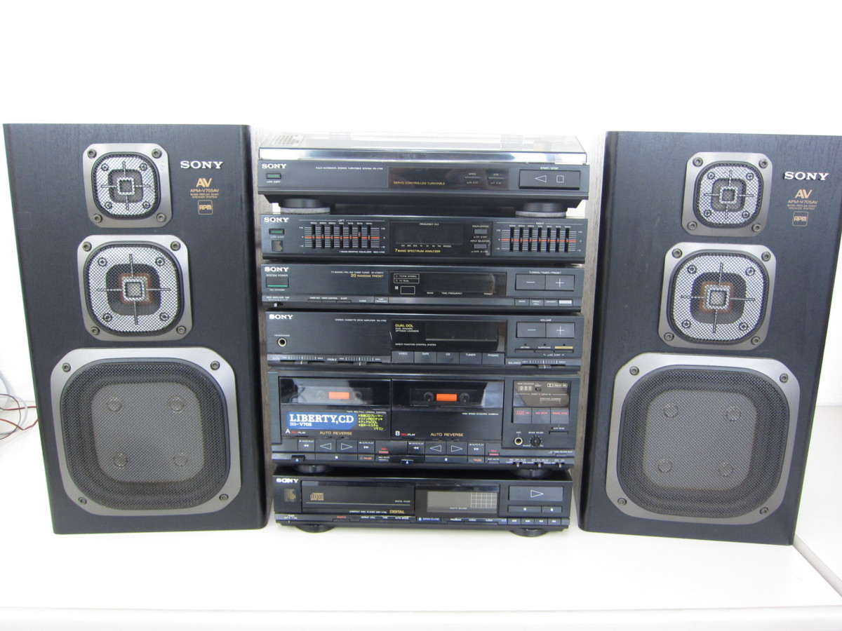 ジャンク品 SONY LBT-V705 リバティ システムコンポ PS-V705/SEQ-V705/ST-V705/DA-V705/CDP ...