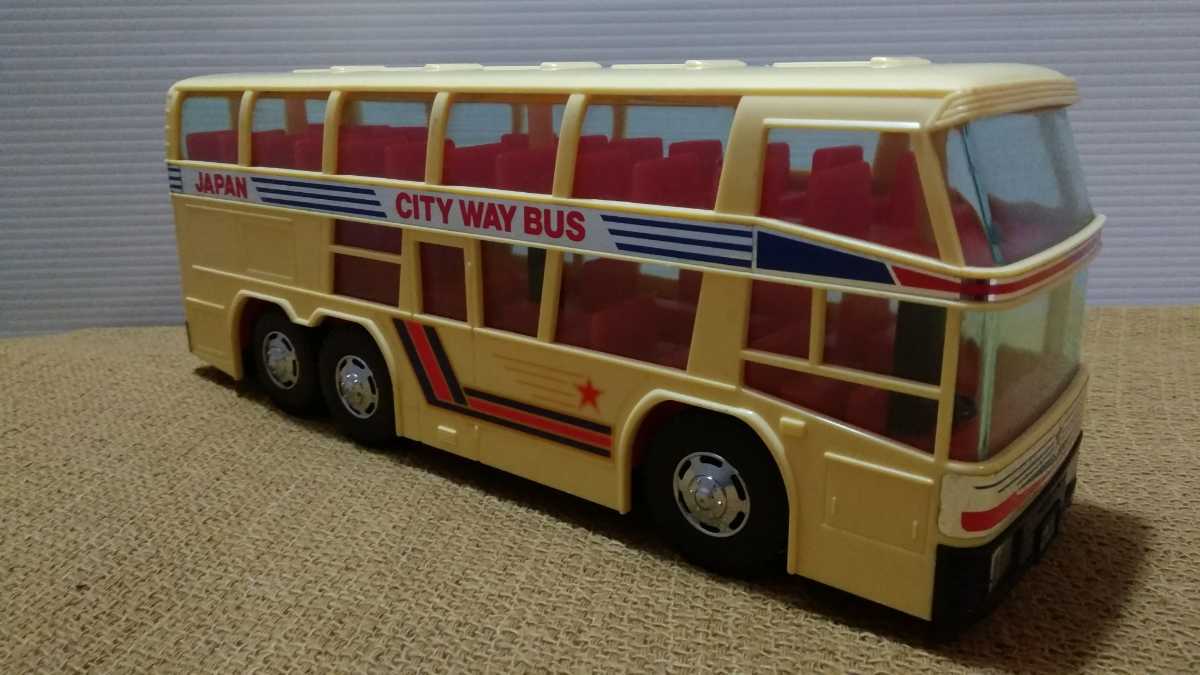当時物 昭和レトロ 二階建てバス 玩具 大阪ナンバー 日本製 メーカー不明 NEOPLAN JAPAN CITY WAY BUS おもちゃ ...