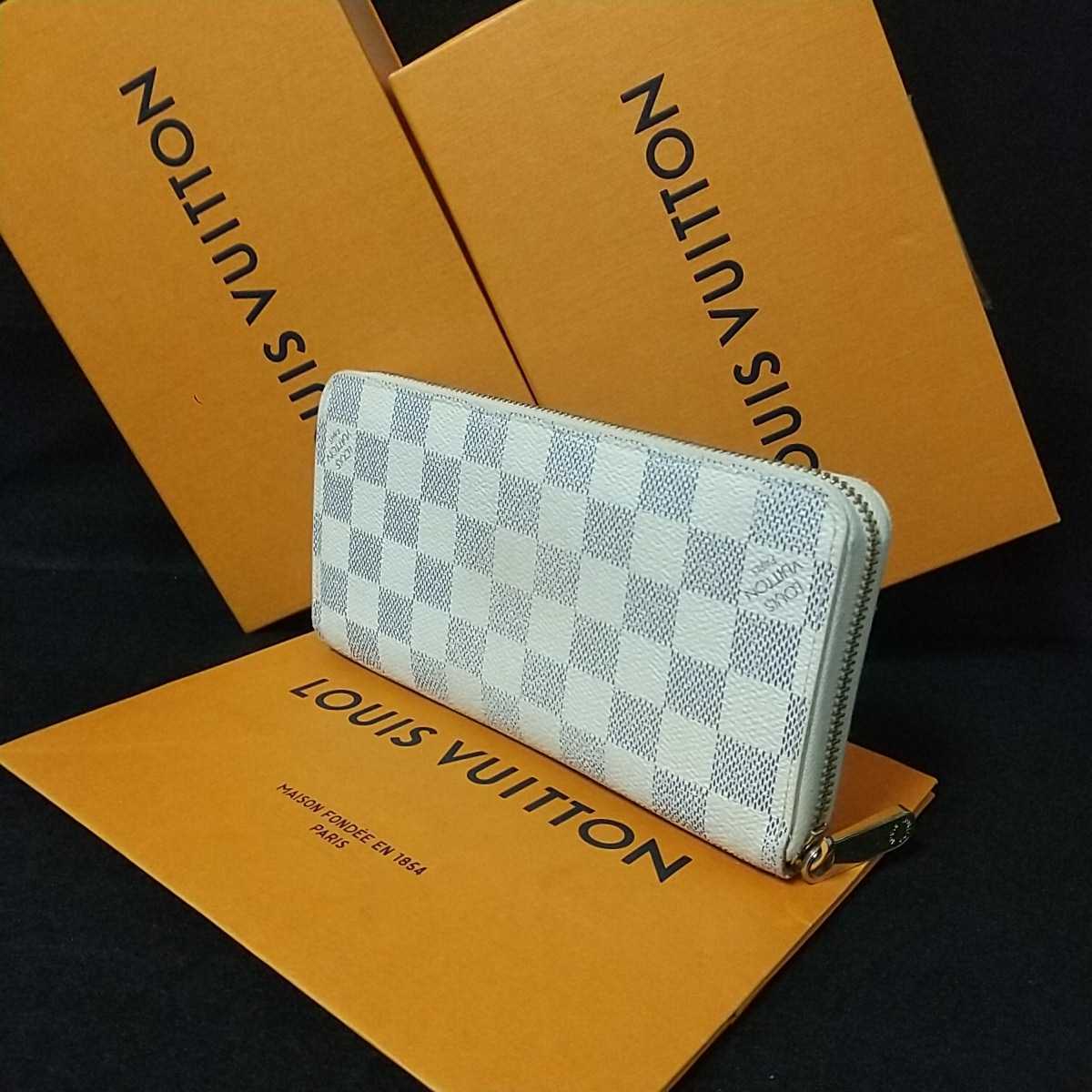 CA3059 本物 1円 LOUIS VUITTON ルイ ヴィトン ジッピー ウォレット ダミエ アズール ラウンドファスナー 長財布 財布 ...