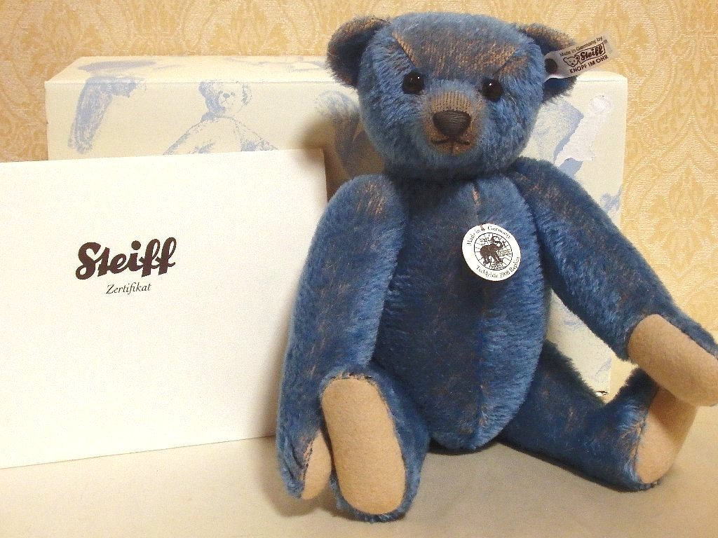 steiffシュタイフ/ 1908ブルーレプリカ テディベア エリオット / 完品(シュタイフ社)｜売買されたオークション情報、yahooの商品情報をアーカイブ公開 - オークファン ...