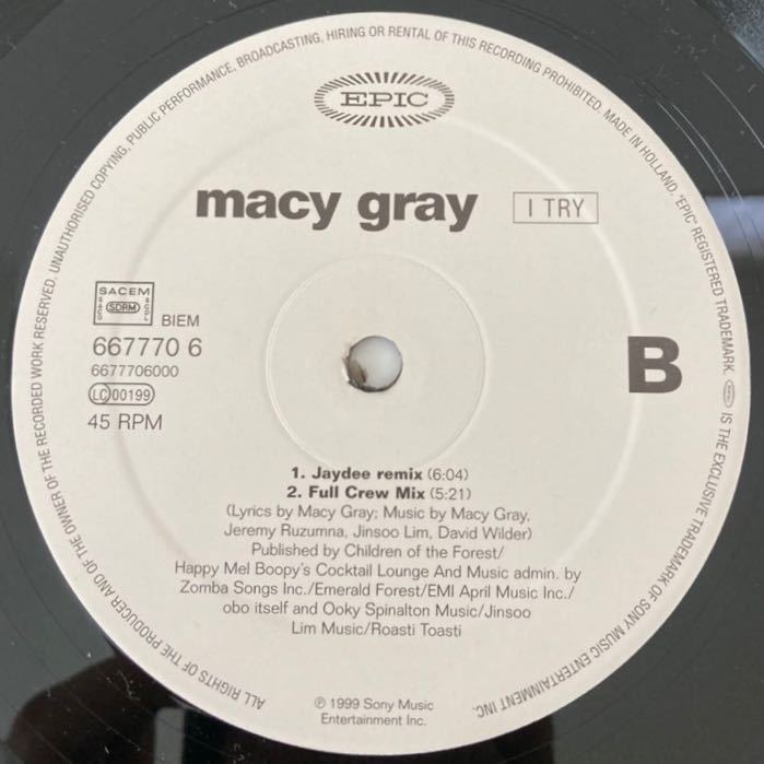 Macy Gray I Try 12inch オリジナル盤 Jaydee Remix the Ummah J DILLA 90'S HIP ...