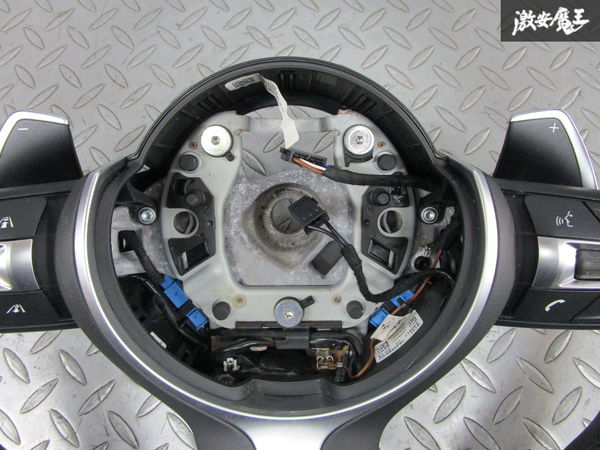 BMW純正 F30 Mスポーツ レザー ステアリング ハンドル ホイール カバー スイッチ パドルシフト付き 61317849393-02 ...