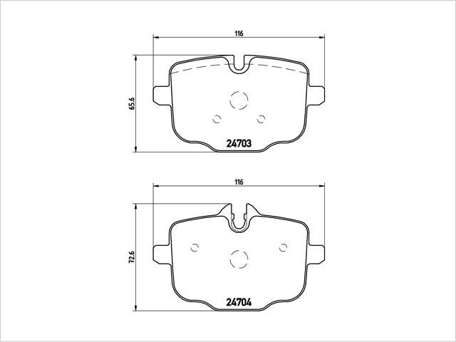 BREMBO 低ダスト BMW リアブレーキパッド 6シリーズ F12 F13 F06 34216775346 34216798196 ...