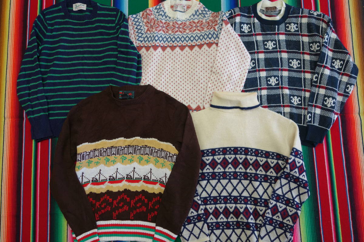 LDS-KNT4 ビンテージ 70s レディース レトロ柄ニットセーター￥1 US古着卸大量セット業者まとめ売り(Mサイズ)｜売買された ...