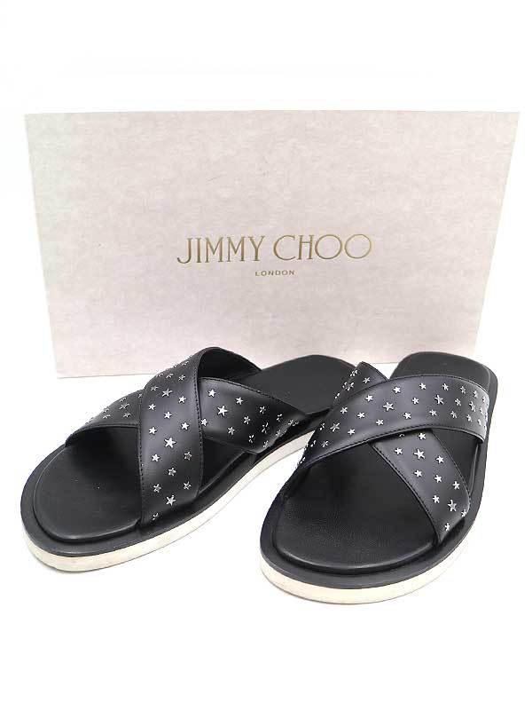 JIMMY CHOO ジミーチュウ 20AW PALMO スタースタッズクロスサンダル ブラック 42 メンズ(靴)｜売買されたオークション ...