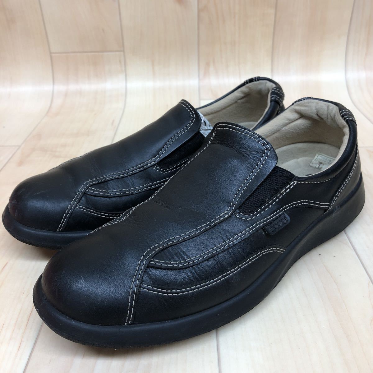 ecco エコー ウォーキングシューズ カジュアルシューズ スリッポン ブラック レディース 24cm EEE(ウォーキングシューズ)｜売買されたオークション情報、yahooの商品情報を ...