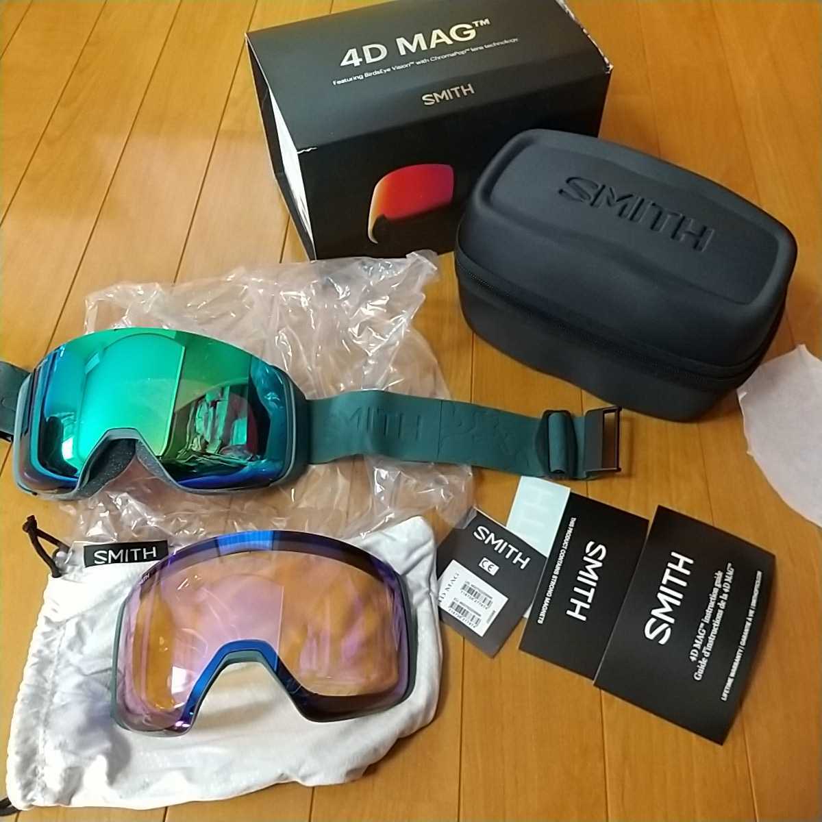 SMITH 4D MAG SPRUCE FLOOD ChromaPop Sun Green Mirror / ChromaPop Storm Rose Flash スミス ゴーグル アジアン ...