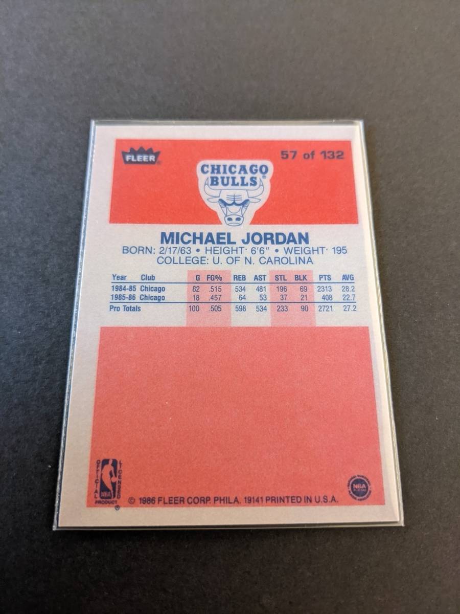 マイケルジョーダン Michael Jordan 1986 Fleer Rookie Reprint NBA ルーキー リプリントカード2 ...
