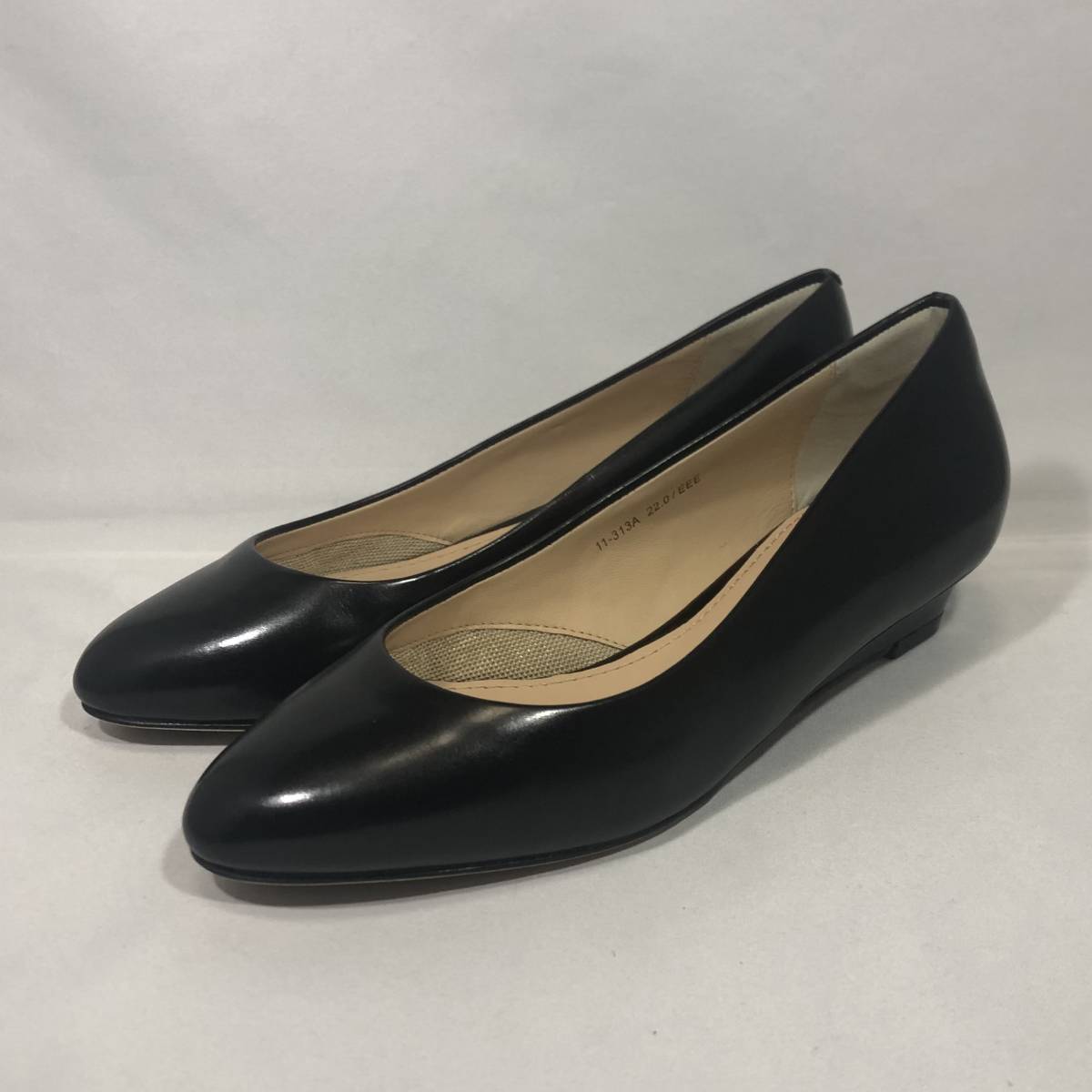 ピックアンドペイ 本革 ラウンドトウプレーンウェッジヒールパンプス 21.5cm 22cm EEE PIC&PAY 313A レザー(ブラック系)｜売買されたオークション情報、yahooの商品 ...