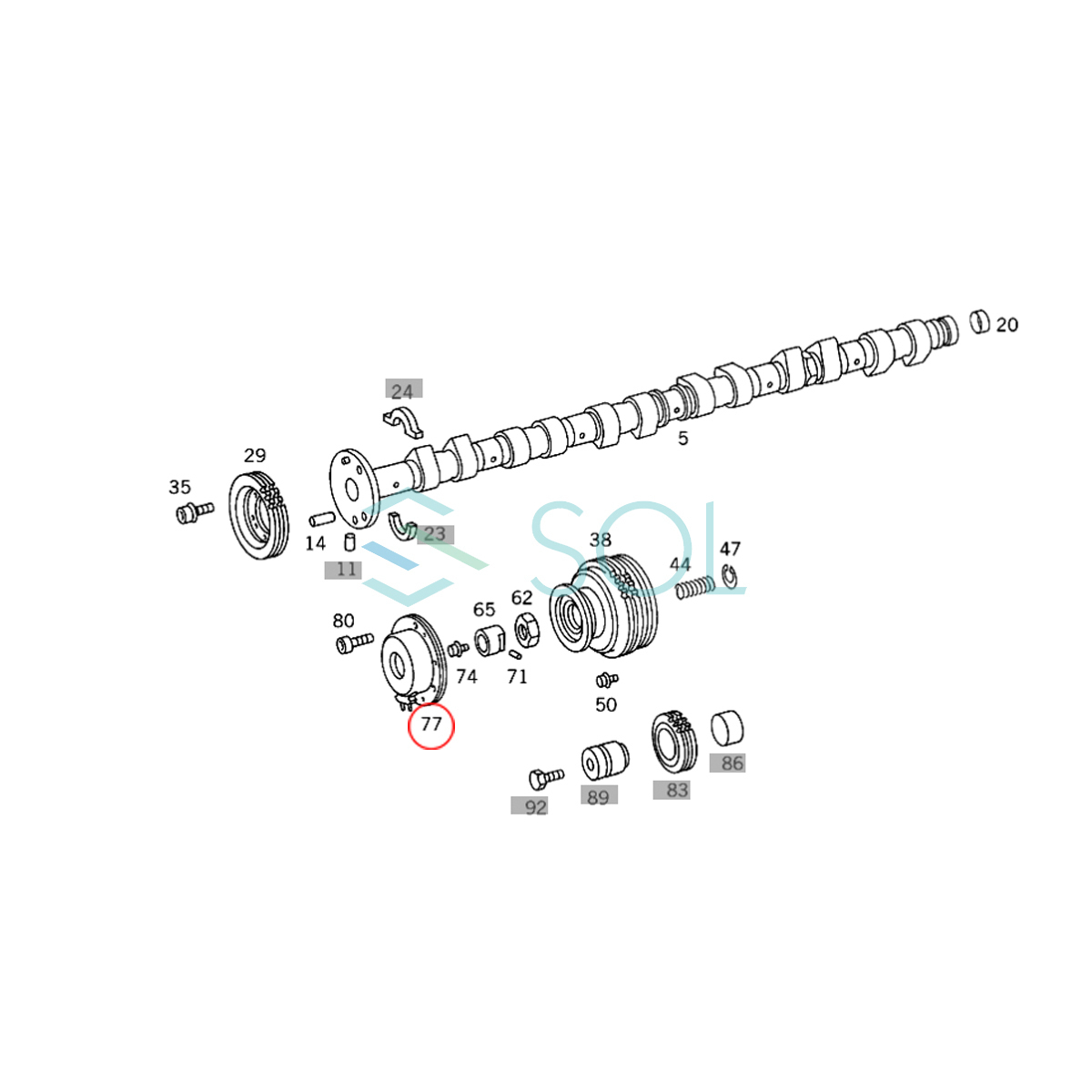ベンツ W202 W124 W210 カムシャフトアジャスター C200 C220 C230 C280 C36 E220 E230 E280 E320 E500 1190510077 ...