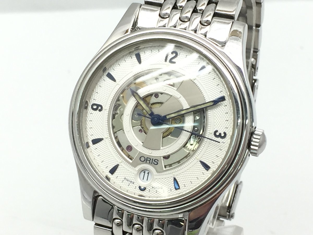 ORIS オリス クラシック スケルトン 7481 ステンレススチール ジュビリーブレス 自動巻き デイト メンズ 腕時計 稼働品(オリス ...