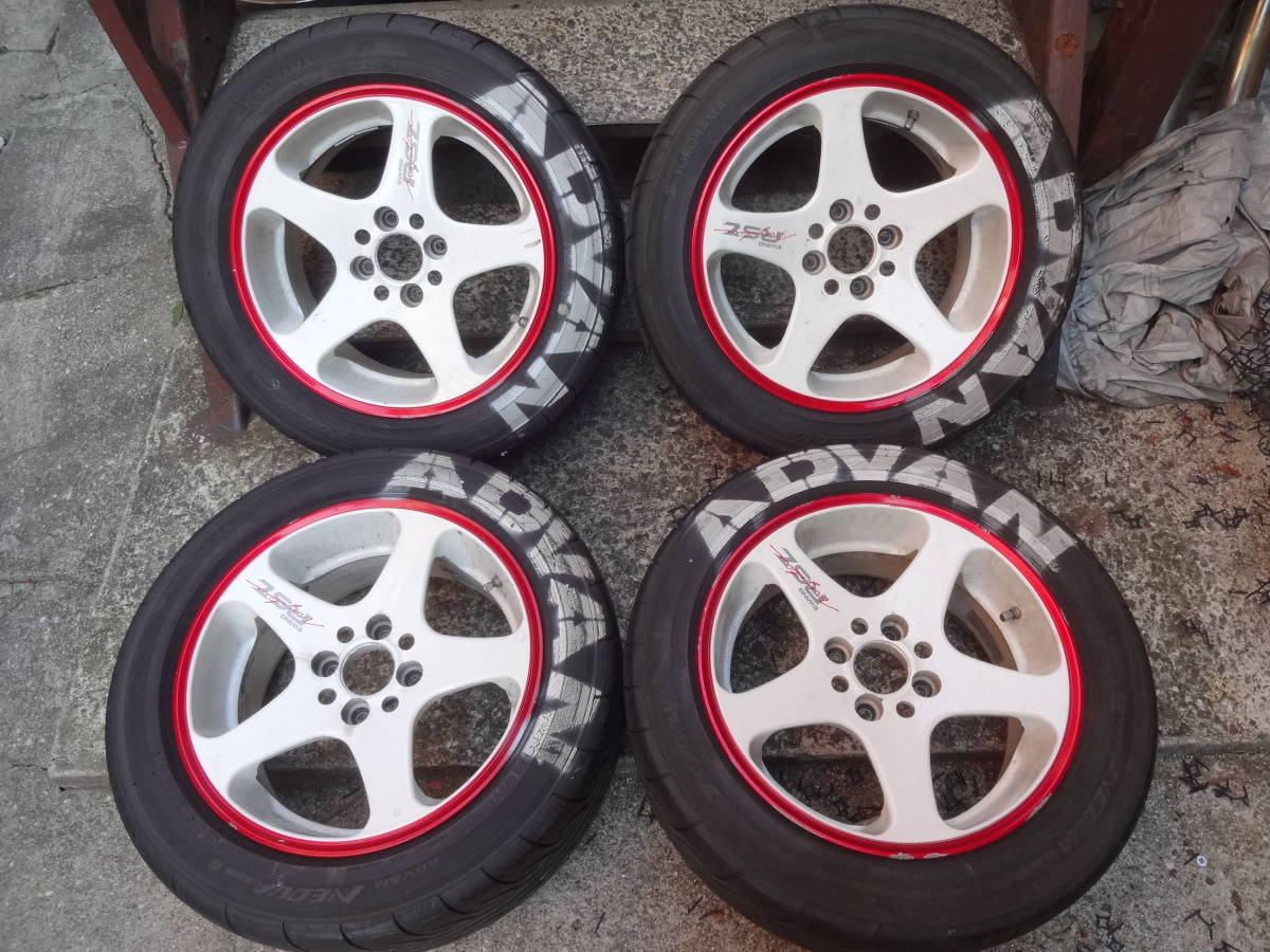 ワーク RSZ ネオバ タイヤホイールセット 4H PCD 100 7J +35 15インチ 5穴 6.5J 5.5J 205/50R15 4 ...