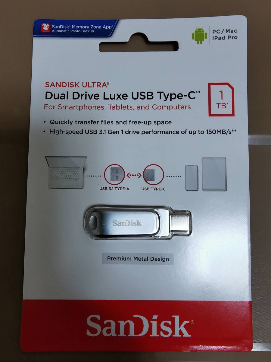 SanDisk Dual Drive Luxe USB Type-C 1TB SDDDC4-1T00-G46 1TB(64GB)｜売買されたオークション情報、yahooの商品情報をアーカイブ ...