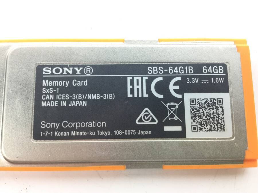 SONY SBS-64G1B ソニー 64GB SXSメモリーカード ケース付き 1週間保証 TB(プロ用、業務用)｜売買されたオークション ...