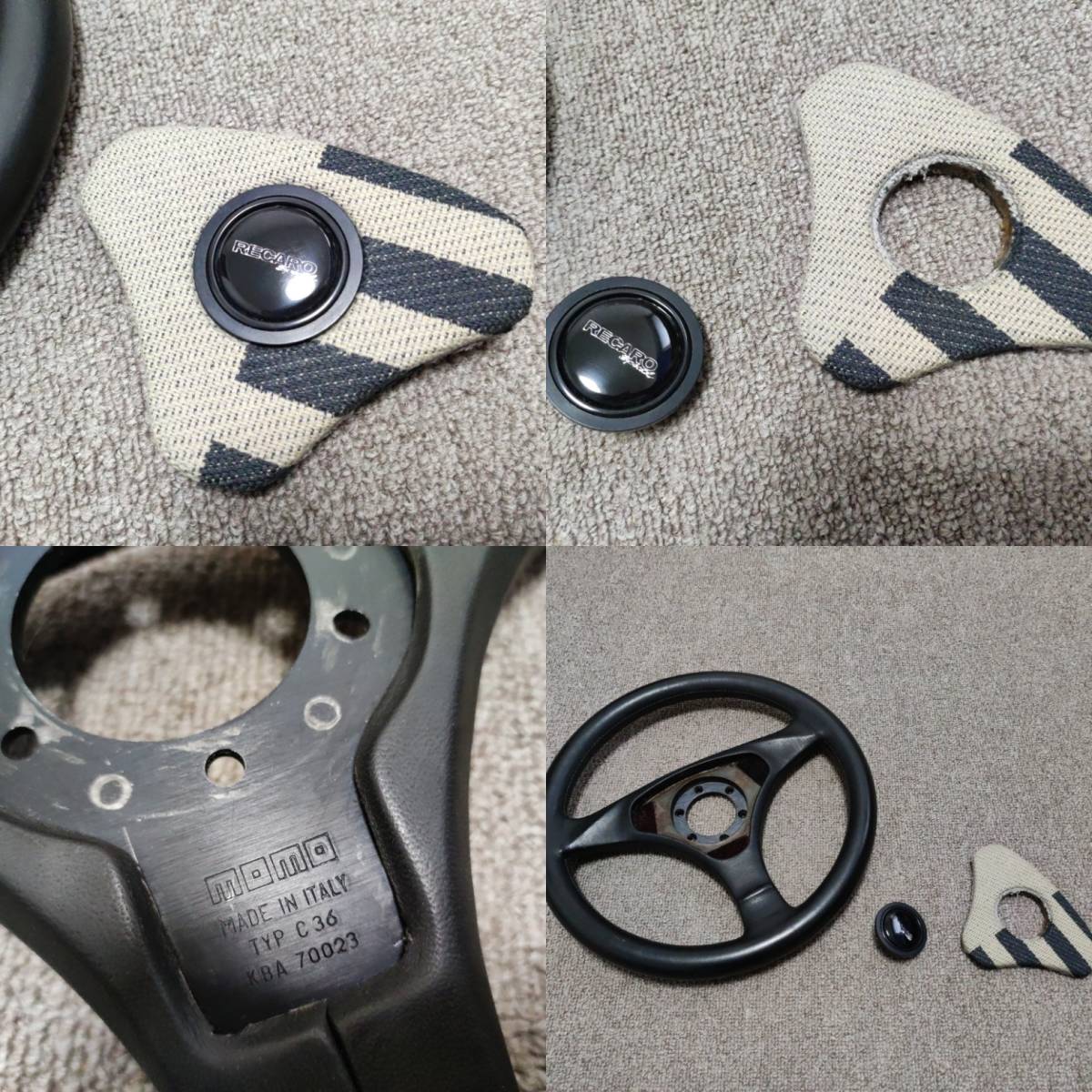 絶版 MOMO RECARO special レカロ スペシャル レザー ステアリング 36.5cm モモ(ステアリング、ハンドル本体)｜売買 ...