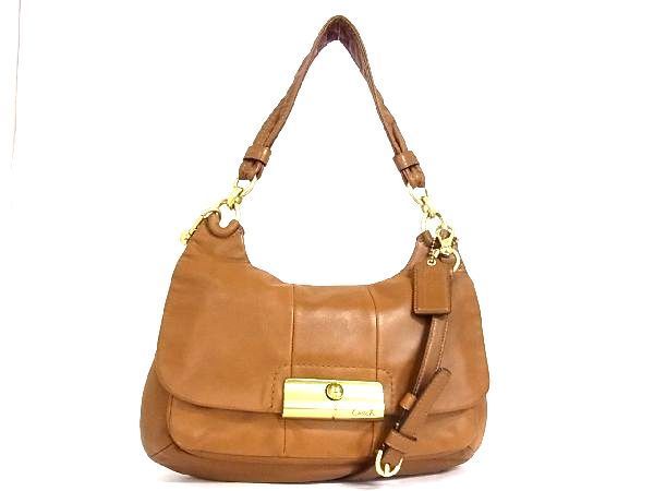 1円 極 COACH コーチ 16931 レザー ゴールド金具 2WAY ハンドバッグ ショルダー 斜め掛け 手提げ レディース ブラウン系 ...