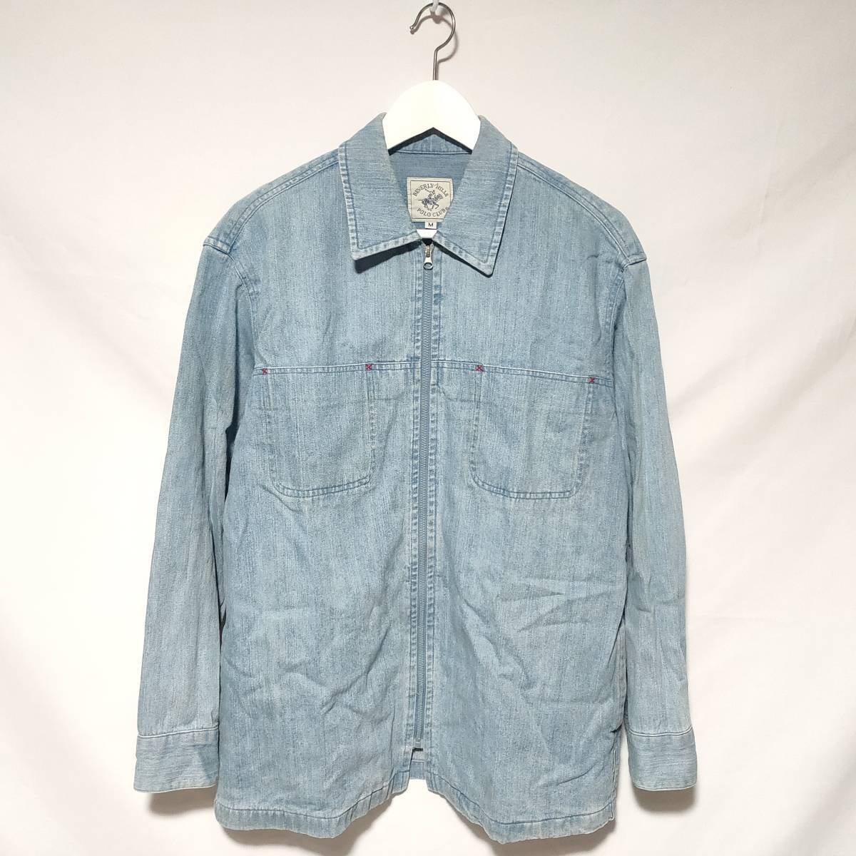 ビバリーヒルズポロクラブ BEVERLY HILLS POLO CLUB デニムジャケット フロントジップアップ 長袖 M メンズ /CB104(Mサイズ)｜売買されたオークション情報 ...