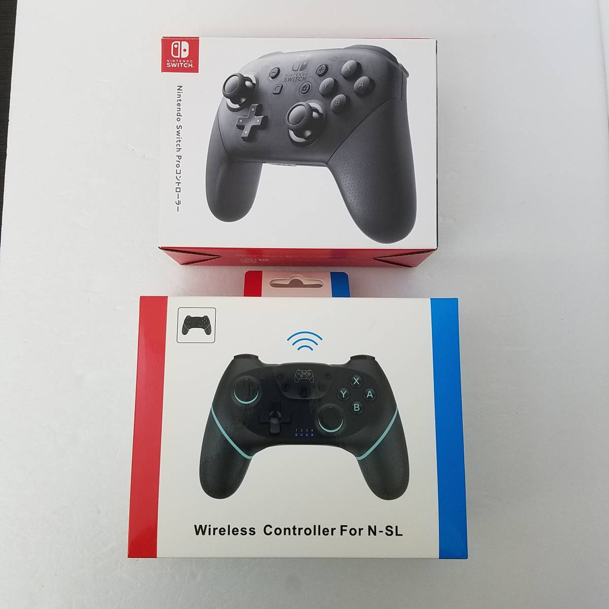 着払い 純正品 Nintendo Switch Proコントローラー と 中国製 ワイヤレスコントローラー Wireless ...
