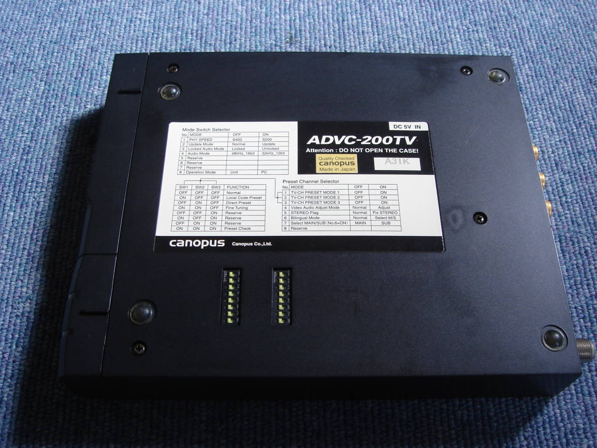 中古 Canopus Master DTV ADVC-200TV TVチューナ内蔵 DV－アナログコンバータ ジャンク扱い デジタル映像機器