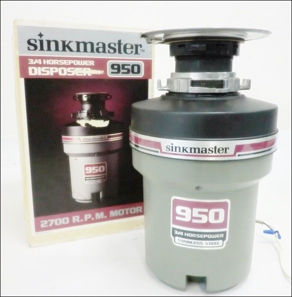20 104-496651-10 S アナハイム社 sinkmaster シンクマスター 950 生ごみ粉砕処理機 ディスポーザー 箱付き 長 ...