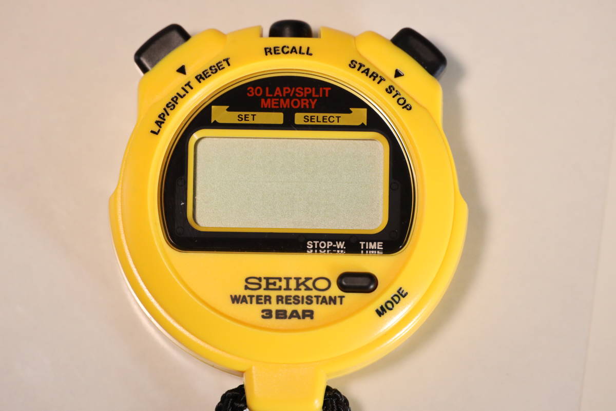 B1974 SEIKO セイコー ストップウォッチ クオーツ 電池式 S031-4000 黄色 イエロー 動作未確認 箱付 デッドストック品 委託品(セイコー)｜売買されたオークション情報 ...