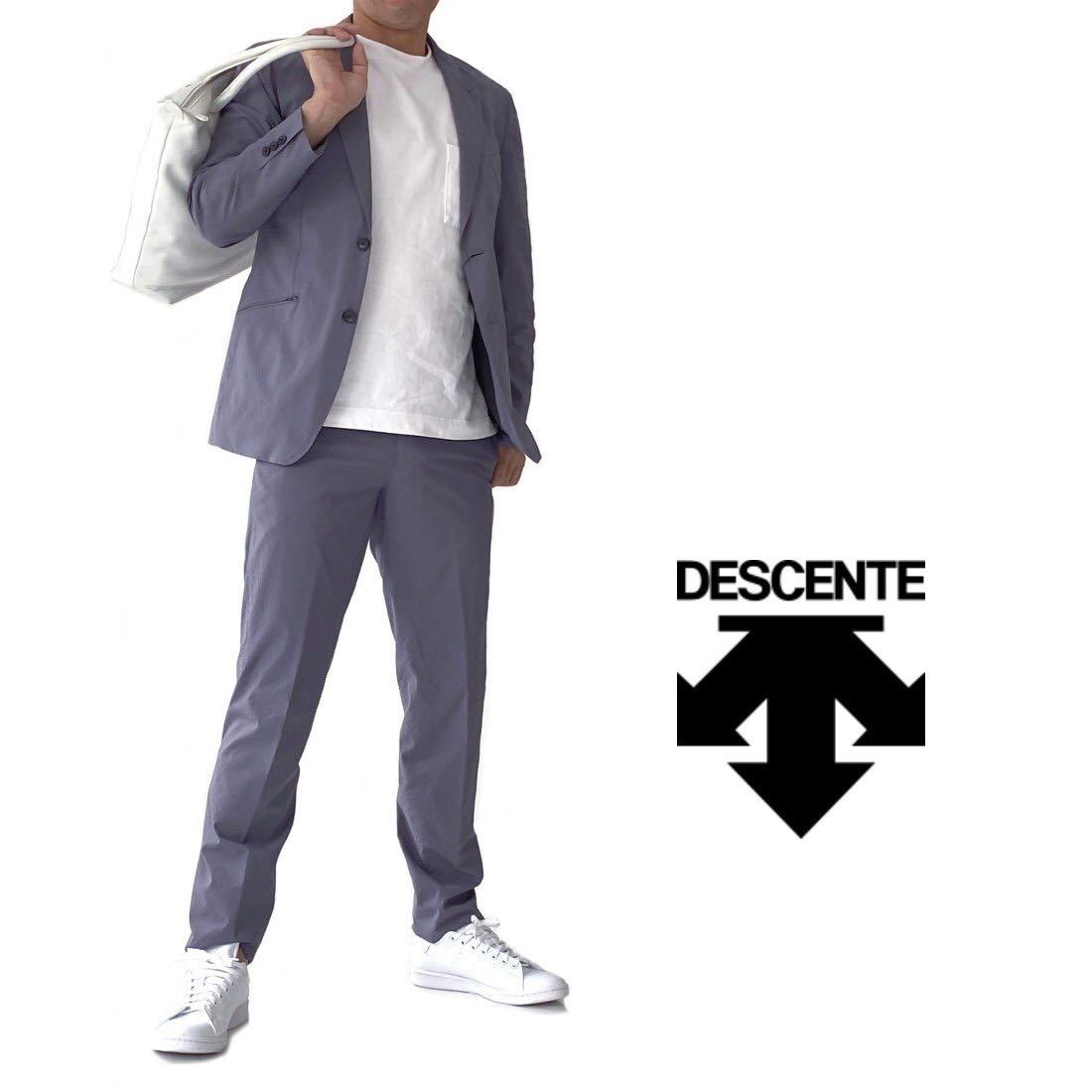 YA5 DESCENTE デサント SOLOTEX シアサッカースーツ ストレッチ ウォッシャブル グレー ジャケット+パンツ(Mサイズ)｜売買されたオークション情報、yahooの商品情報を ...