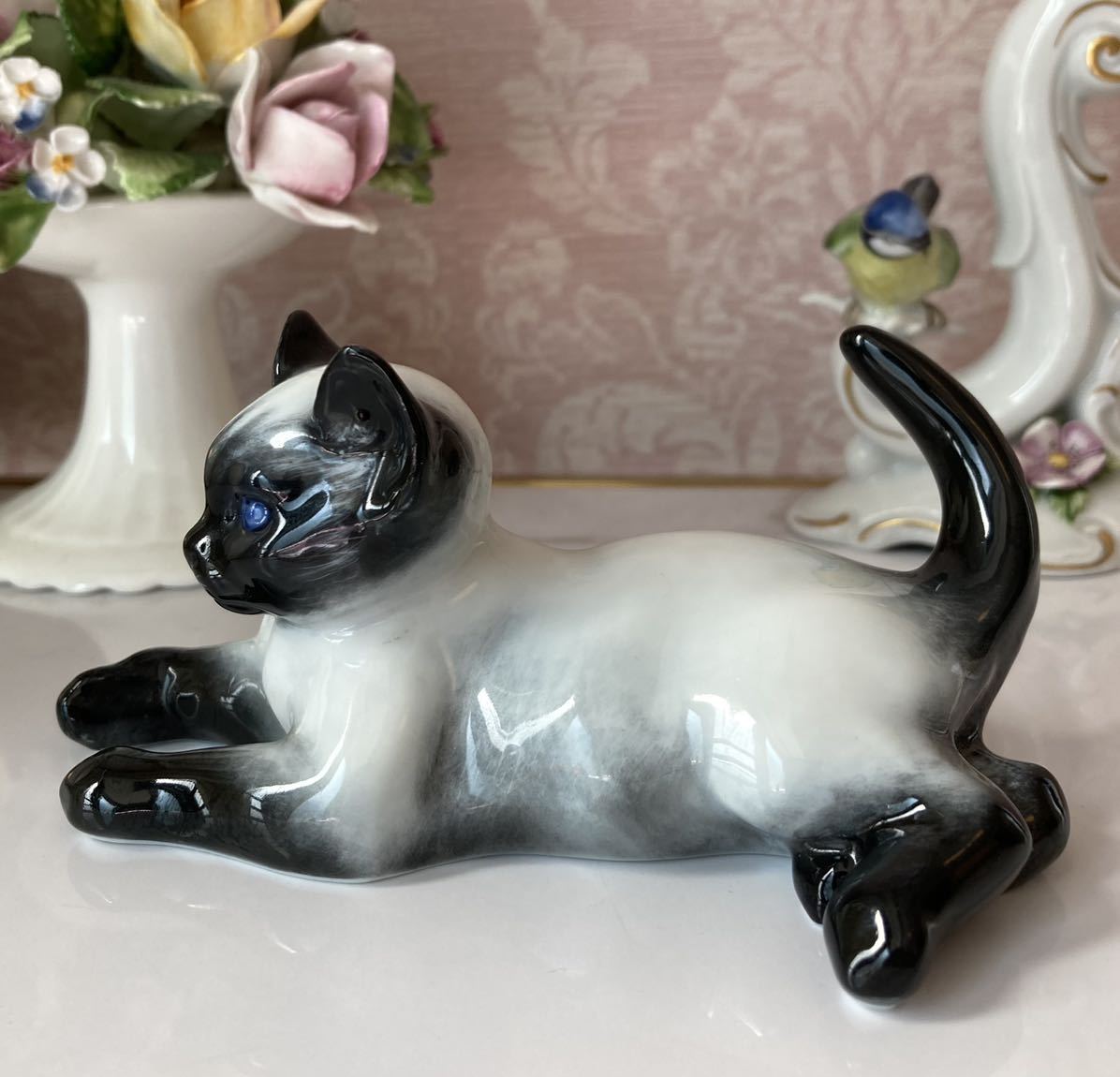 ローゼンタール シャム猫 キャット フィギュリン フィギュア 猫 ねこ ネコ 置物 Heidenrich Rosenthal Siamese ...
