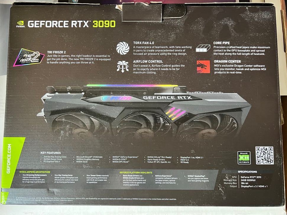 箱のみ開封 MSI GeForce GTX 3090 送料無料 コンピュータ