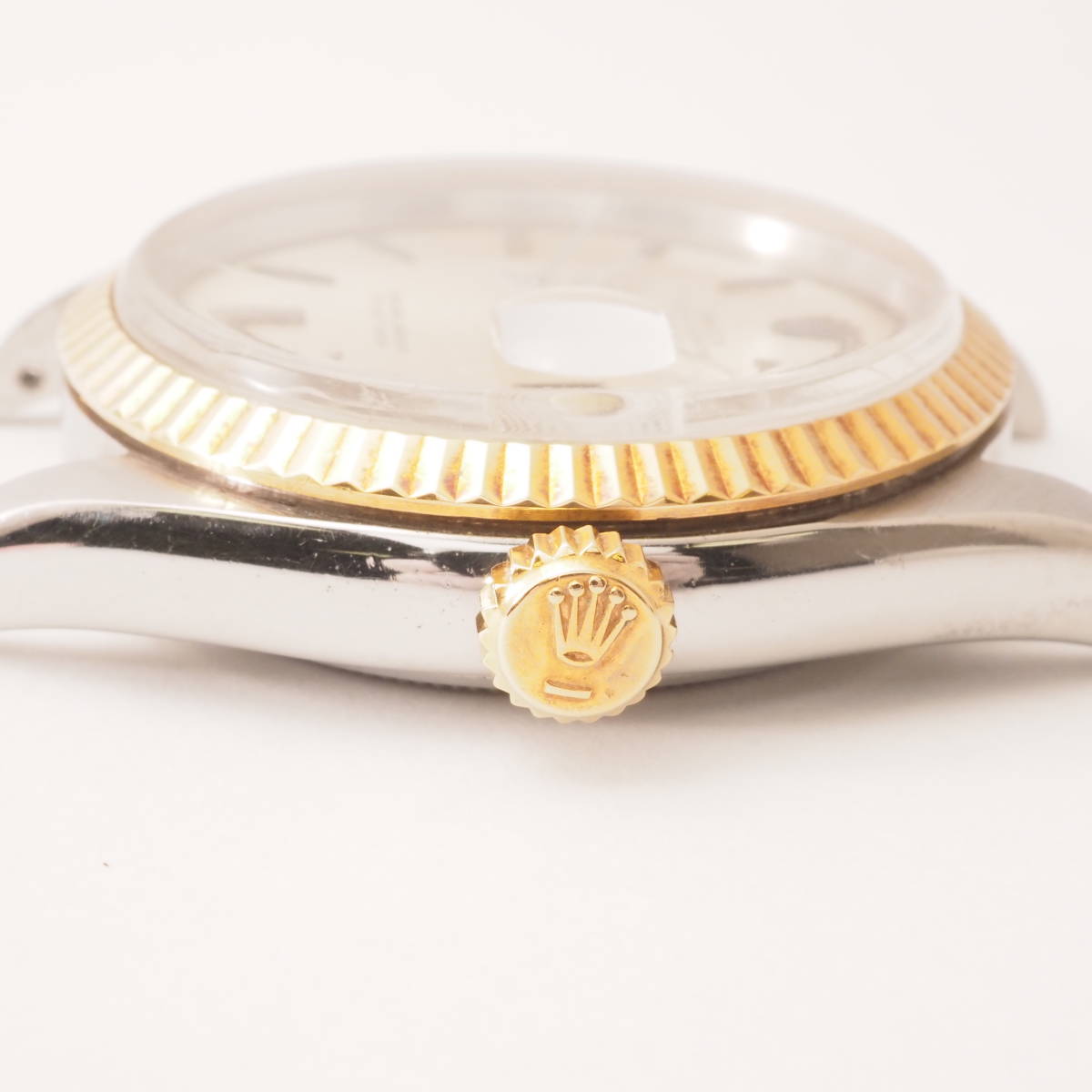 ロレックス オイスターパーペチュアルデイトジャストコンビ Ref 6605 ROLEX DATEJUST Cal 1065 赤黒デイト 自動巻 ...