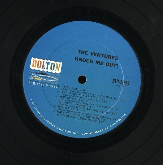 USオリジナルLP MONO盤 A面マト1A The Ventures / Knock Me Out 65年 Dolton BLP-2033 ...