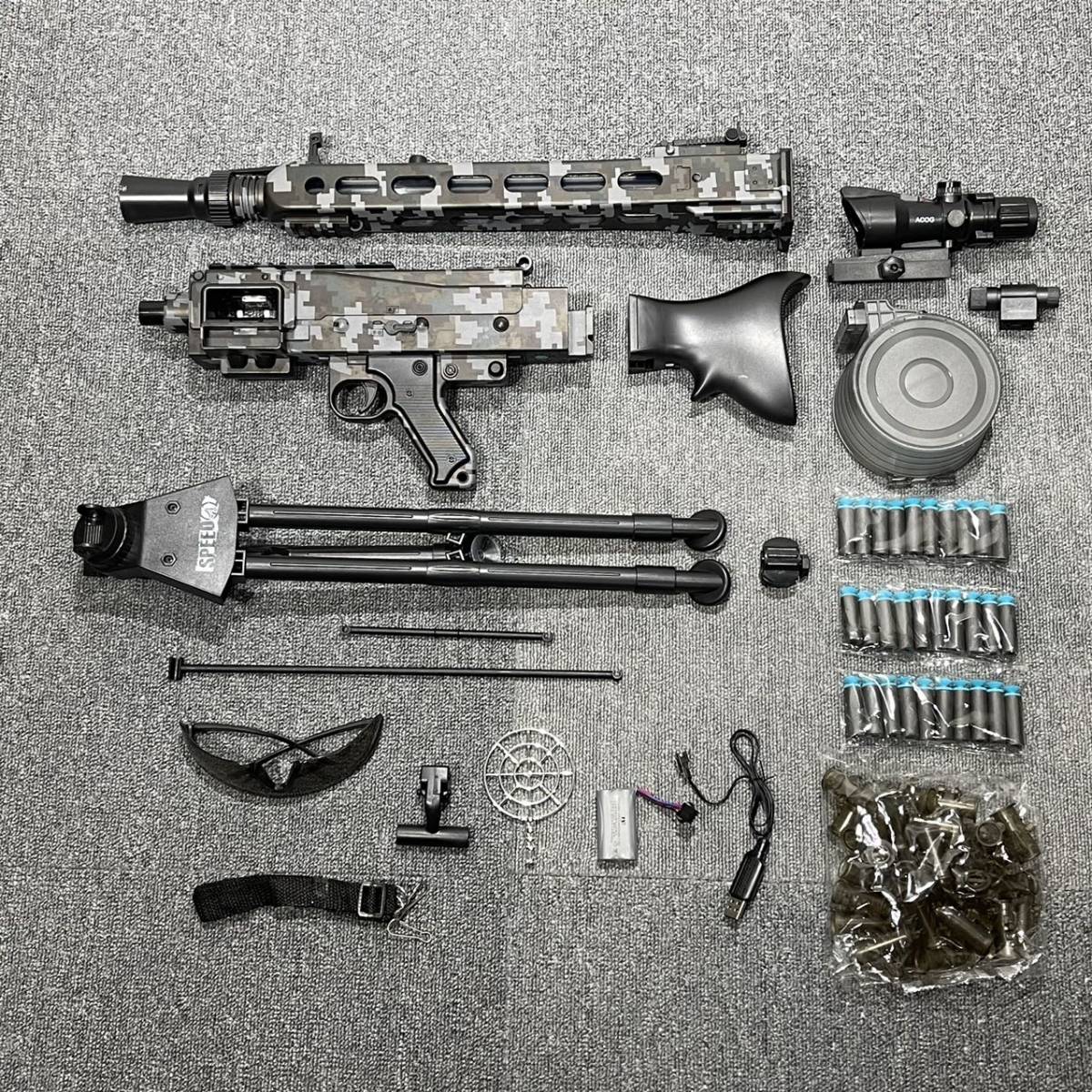 日本国内発送 品 MG3 MG42風 スポンジダーツ フルオート電動排莢トイガン エアガン ブラスター 互換性ナーフ NERF(エアガン ...