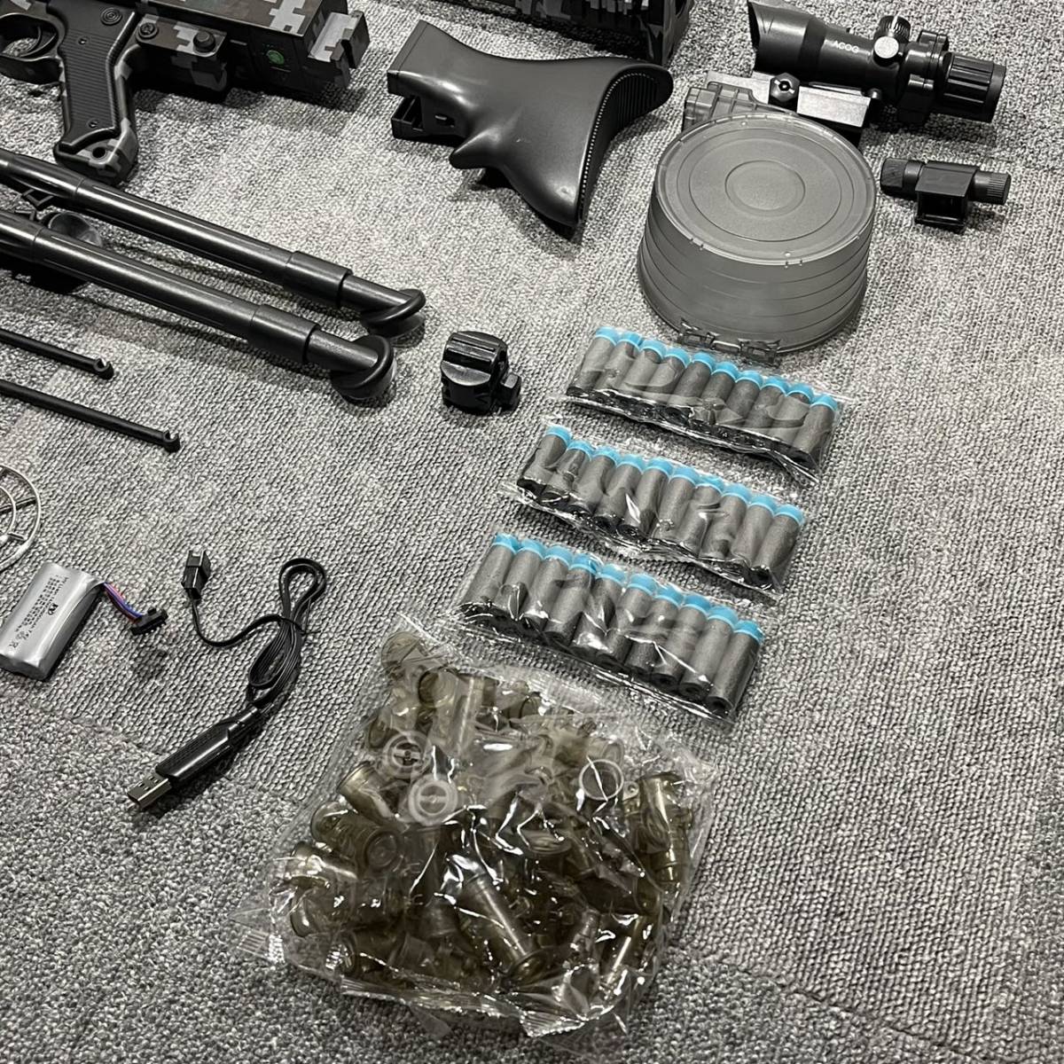 日本国内発送 品 MG3 MG42風 スポンジダーツ フルオート電動排莢トイガン エアガン ブラスター 互換性ナーフ NERF(エアガン ...