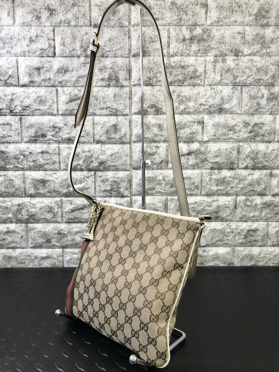G84 1円スタート バッグ GUCCI グッチ GGキャンバス ショルダーバッグ 144388 チャーム付(かばん、バッグ)｜売買されたオークション情報、yahooの商品情報をアーカイブ公開 ...