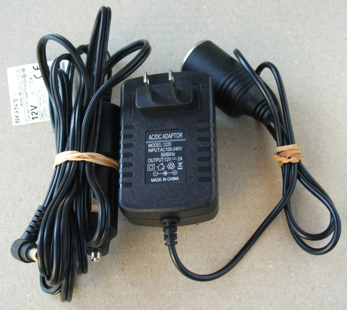 SONY ソニー 純正 カーアダプタ DCC-FX190 + 汎用 ACアダプター 12V 2A / BDP-SX910 BDP-Z1 対応 ...