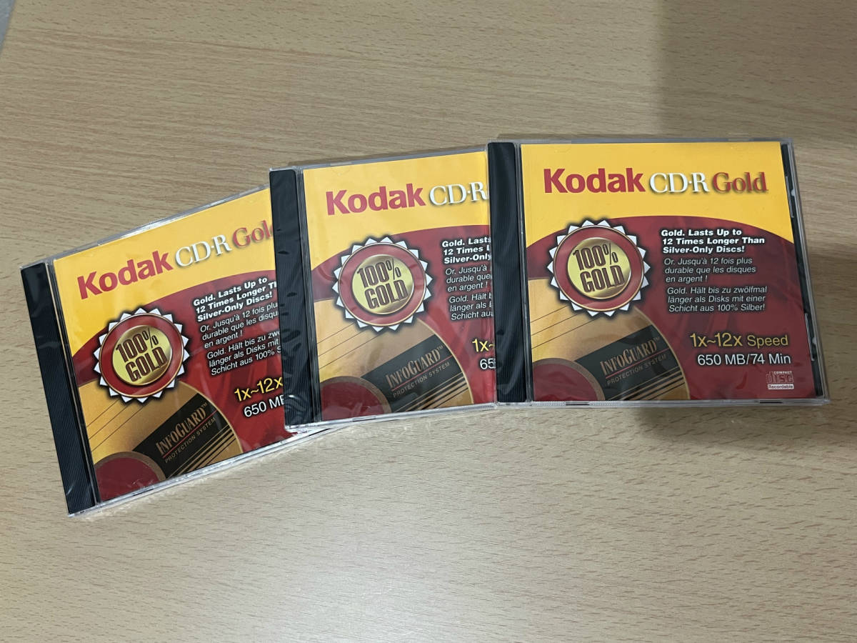 金反射層 Kodak CD-R Gold 650MB 3枚と太陽誘電 ひまわり日本製CD-R箱入20枚とマジックカートン箱入10枚と帝人 ...