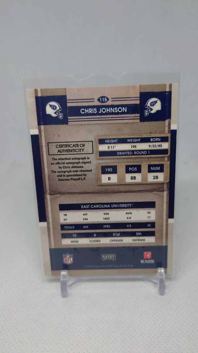 2008 Panini Contenders Chris Johnson RC Auto NFL Titans 2000ヤードラッシャー ...