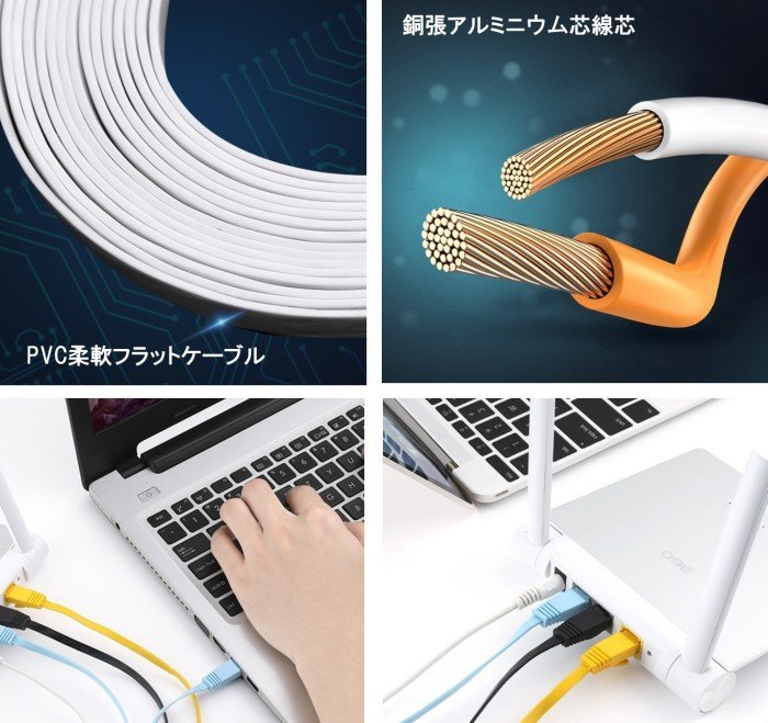 vaps_3 Cat6e LANケーブル ホワイト 10m カテゴリ6e フラット 薄型 LANケーブル 送込(1m以下)｜売買されたオークション情報、yahooの商品情報をアーカイブ公開 ...