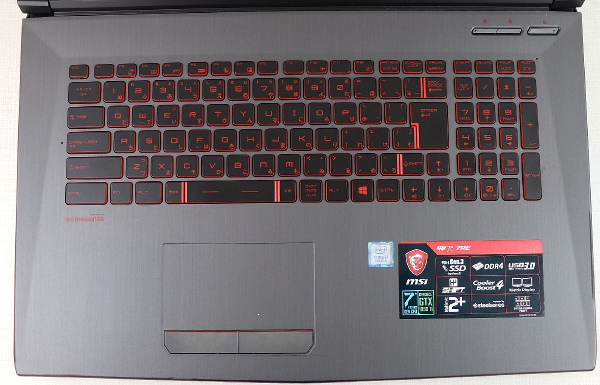 M 品 ノートPC MSI GV72 7RE-1058JP 17.3型/i7-7700HQ 2.80GHz/GeForce GTX 1050 ...