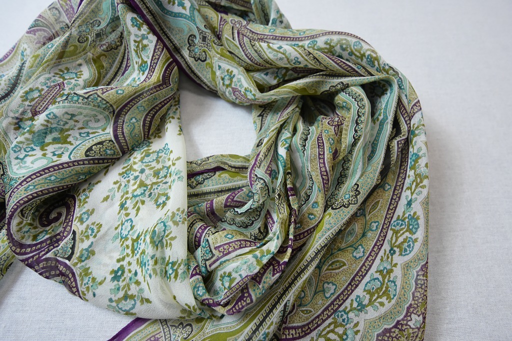 ETRO エトロ ストールグリーン エトロ ETRO STOLE【中古】 エトロ ETRO