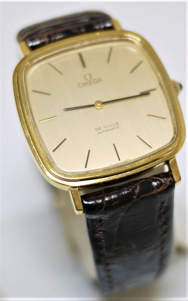 5K OMEGA DE VILLE AUTOMATIC オメガ デビル オートマチック オートマティック 金 ゴールド SS 自動 スクエア 1円スタート(デビル)｜売買されたオークション情報 ...