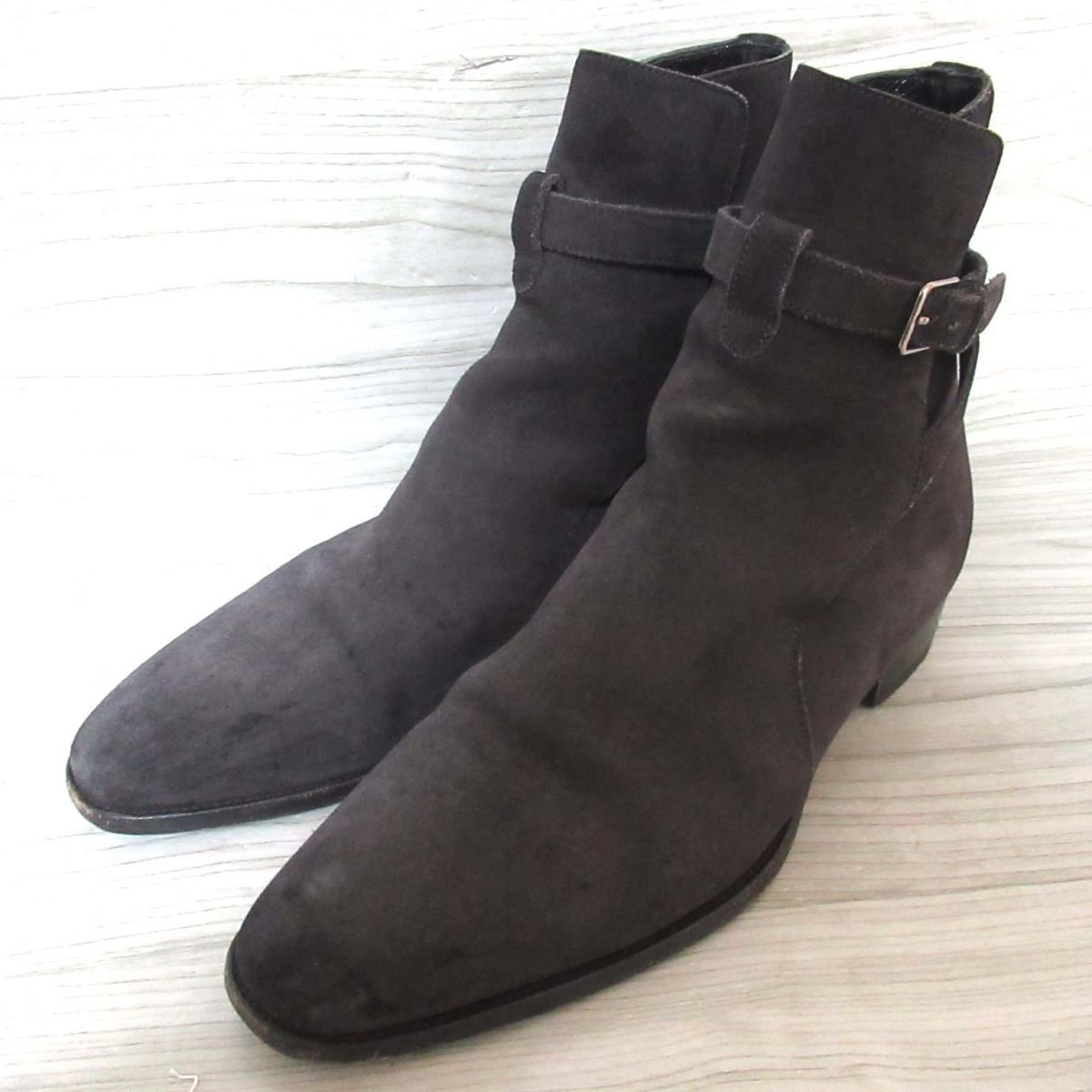 SAINT LAURENT PARIS サンローランパリ ワイアット30 スエード レザー ジョッパーブーツ ショートブーツ RO ...