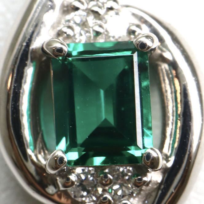 Crescent Vert クレサンベール エメラルド/天然ダイヤモンドネックレス 0.23ct D0.06ct PT900/850 40cm 4.4g emerald jewelry EB2 ...