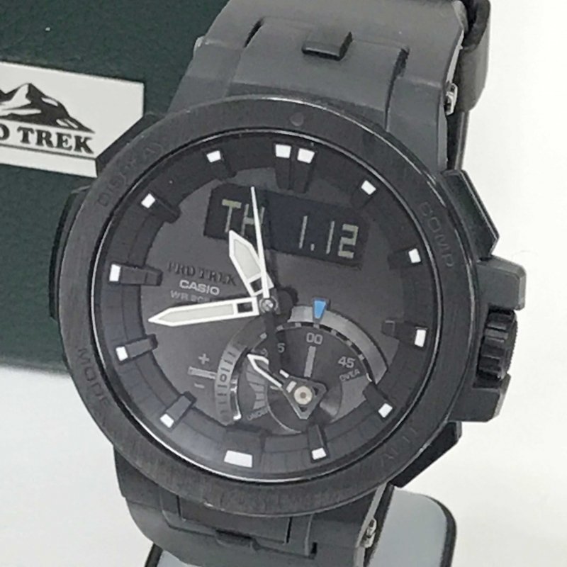 CASIO PRO TREX 5480 PRW－7000 腕時計 方位 高度 気圧 温度計機能 ソーラー 白針 カシオ 時計/219(PRO ...
