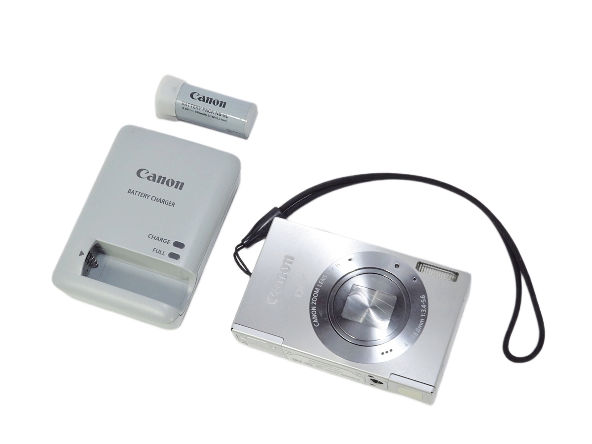 Canon IXY 3 PC1736 キャノン イクシー3 コンパクト デジタルカメラ デジカメ シルバー ストラップ バッテリー 充電器付 ...