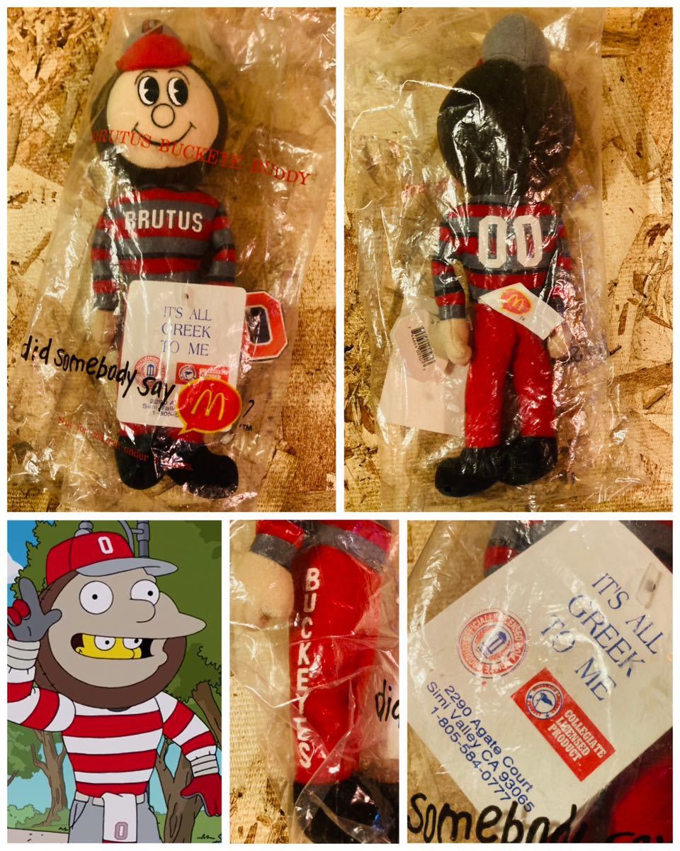 90' vintage McDonald OHIO Brutus Buckeye Doll ビンテージマクドナルドオハイオ州マスコット ...